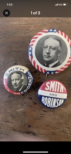 vintage rare AL SMITH FOR PRESIDENT CAMPAIGN Pinback Buttons | eBay