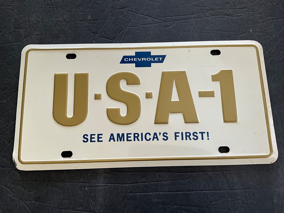 Chevrolet USA-1 See America’s First License Plate Booster STEEL USA 1 ...