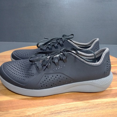 Crocs Lite Ride Pacer Shoes Men 11 Black Water Lace Up Loafers 204967 ...