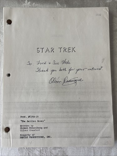 STAR TREK 1967 SCRIPT “THE GALILEO SEVEN” SIGNED BY THE AUTHOR OLIVER ...