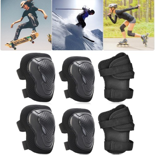 6Pcs Adult Wrist Elbow Knee Pad Skateboard Roller Skate Bike Protective ...