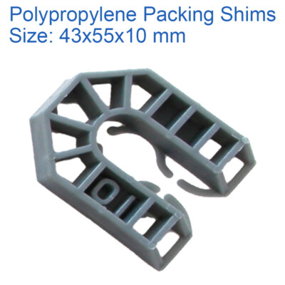 10mm GREY 43mm x 55mm PLASTIC PACKERS U SHIMS PAILS POLYPROPYLENE ...