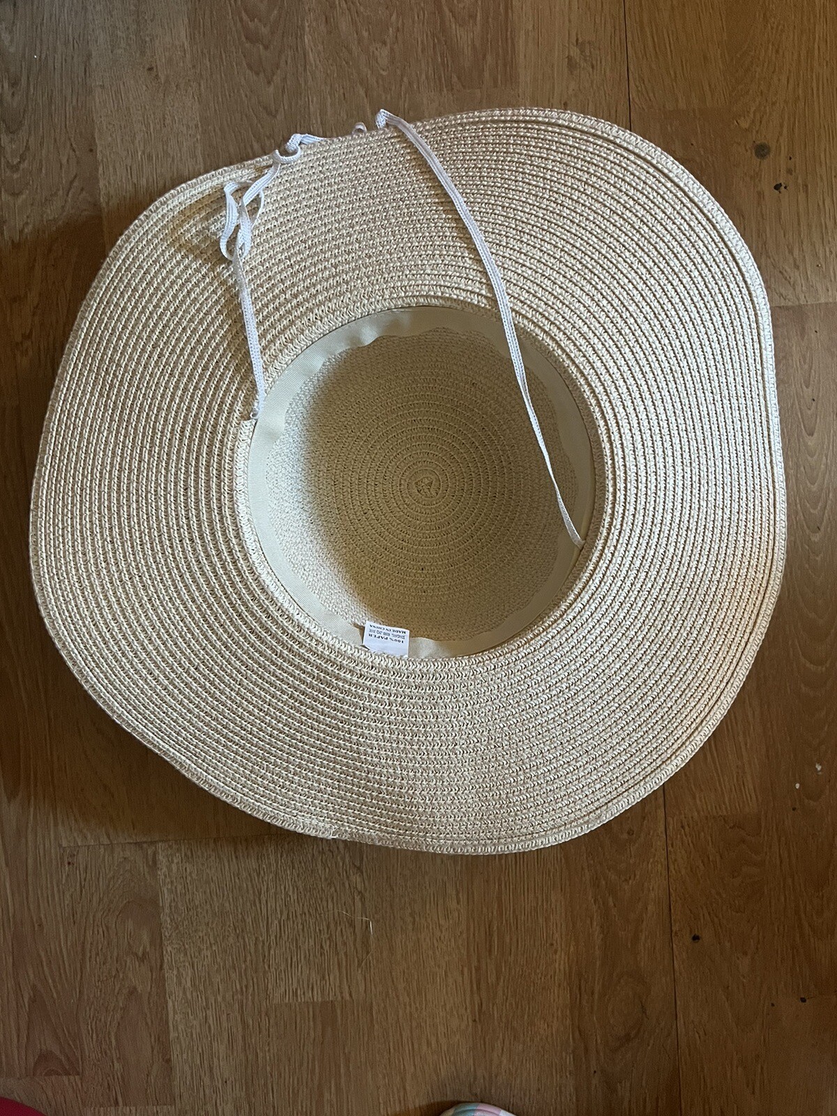 Floppy Oversize Summer Straw Hat With Scarlet Begonias Embroidered With ...