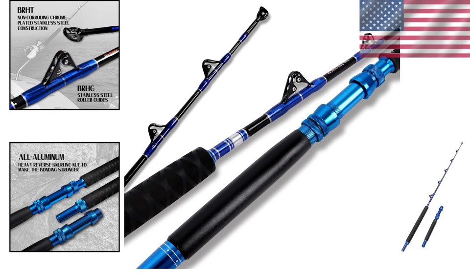 Versatile 5'6'' Offshore Fishing Rod with Roller Guides for Tuna and ...