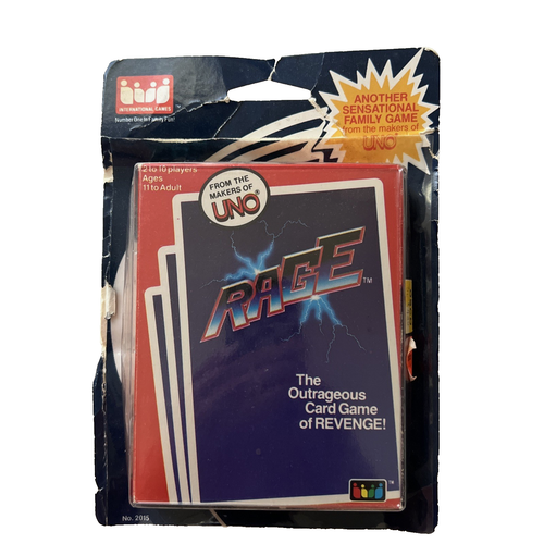Vintage Uno Rage Card Game 1983 Original Box w/Sealed Card Packs & Open ...