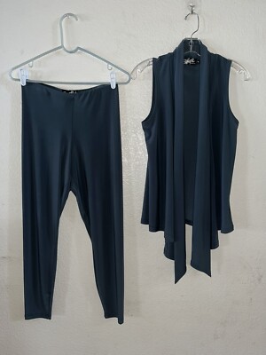 Sympli 2PC Dark Olive Sleeveless Vest & Cropped Pants Set Outfit 4 / 6 ...