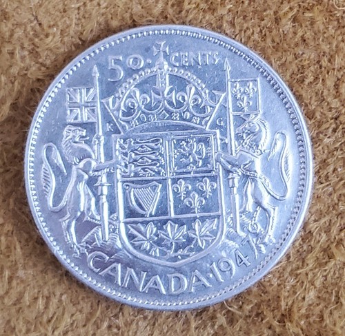 1947 Canada straight 7 50 Cent Coin | eBay