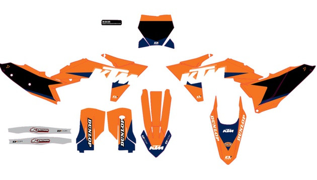 Dcor Complete KTM Racing Graphics Kit Black #20-30-225 KTM | eBay