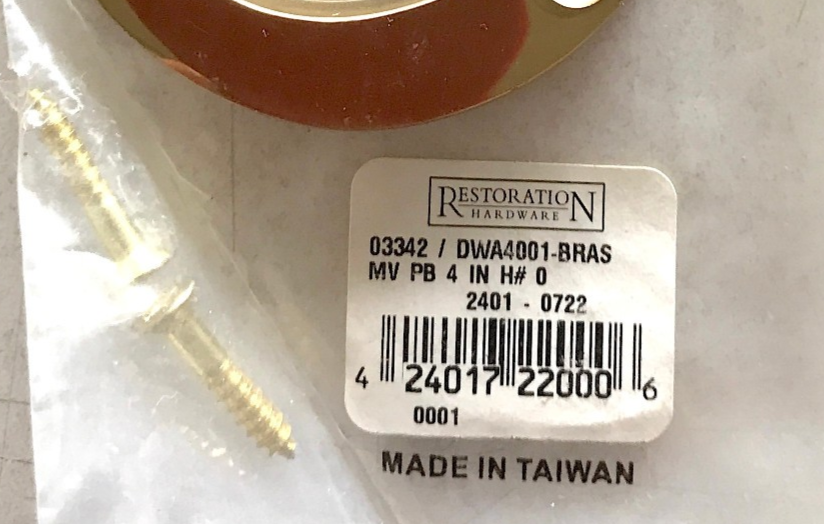 Restoration Hardware Solid Brass House Number, No. 3 | eBay