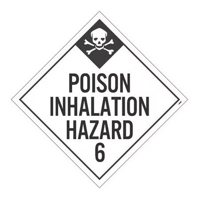 NMC DL125P50 Poison Inhalation Hazard 6 Dot Placard Sign, Pk50 ...