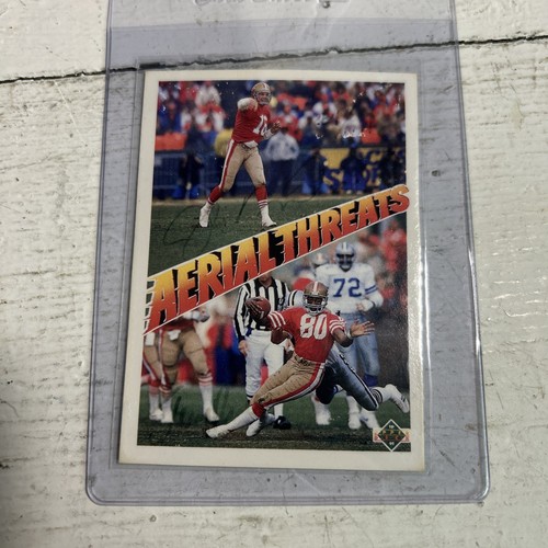 Joe Montana Jerry Rice Signature Upper Deck / 1991 Aerial Threats. Card ...