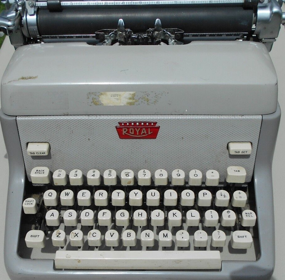 Royal Vintage Manual Typewriter Space Bar Doesn't Work Grey Metal For ...