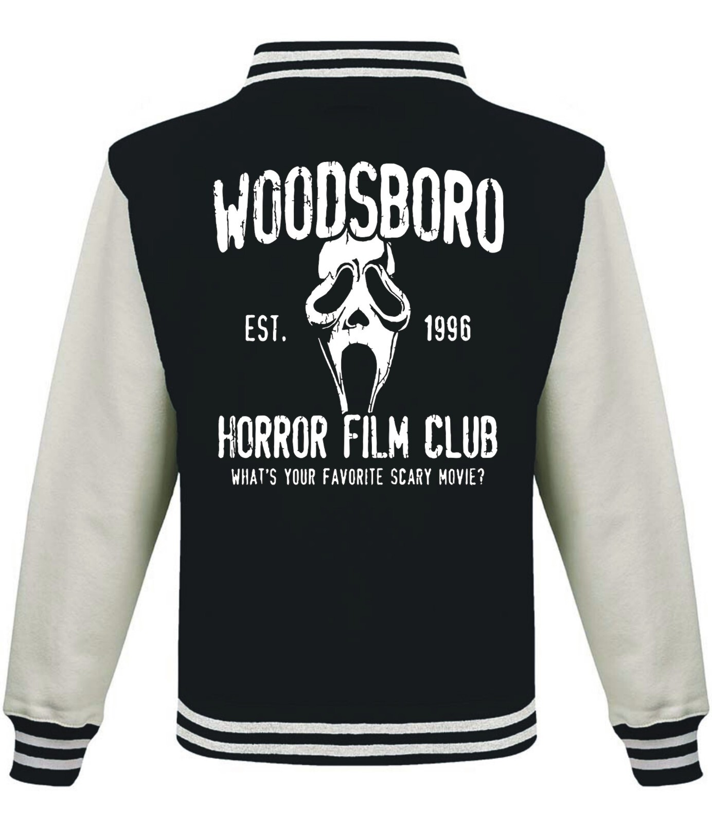 SCREAM "WOODSBORO HORROR FILM CLUB" VARSITY JACKET | eBay
