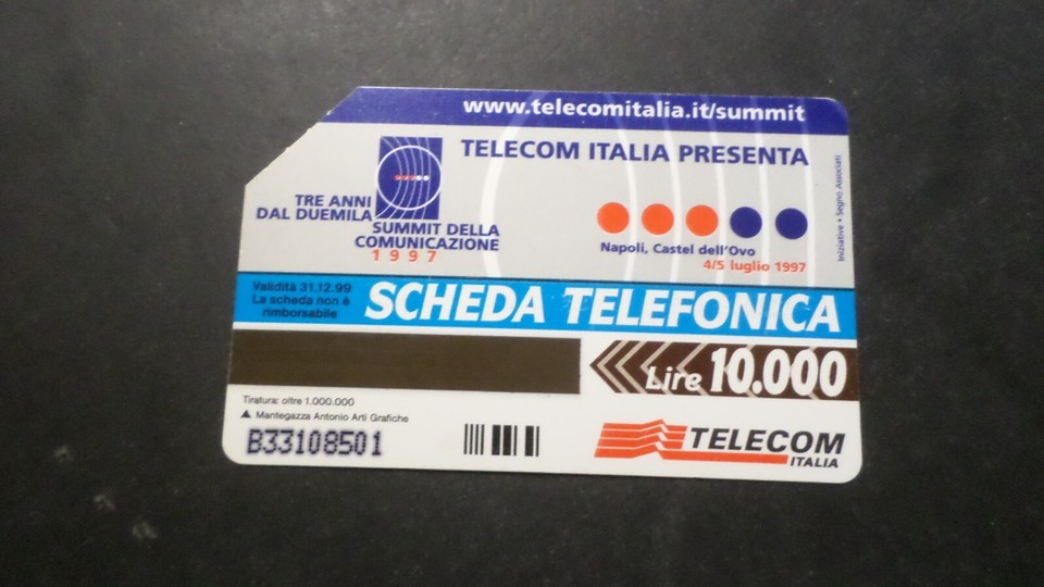 Phone Card Italy, Carta Telefónica Summit Napoli Castel Dell Ovo 10000 ...