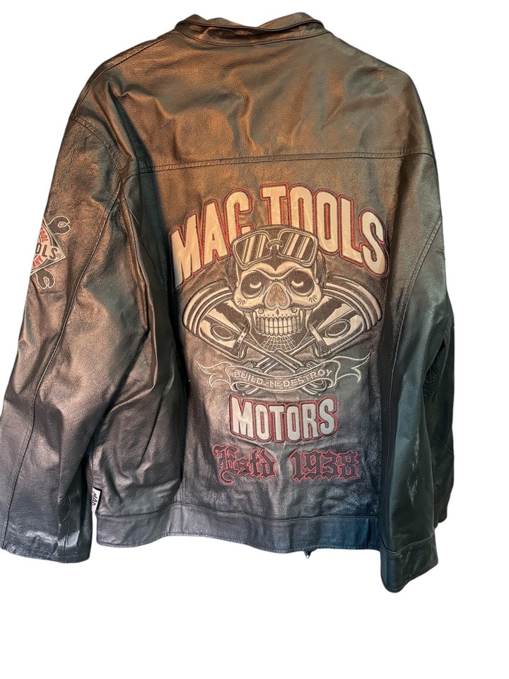 Mac Tools Motors Leather Motorcycle Jacket Men’s size 2XL | eBay
