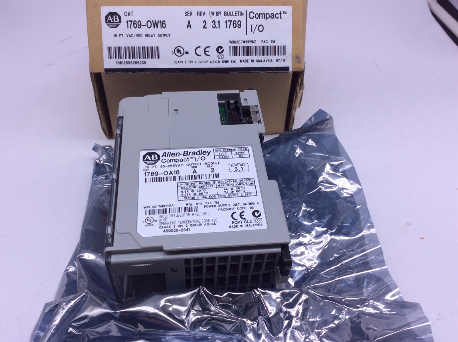 Factory open Allen Bradley 1769-OW16 Ser A 1769-0W16 CompactLogix Relay ...