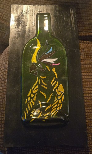 15" Handmade Glass Bottle Art. Parrot. | eBay