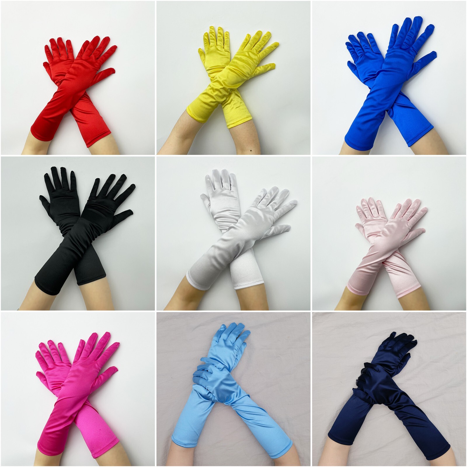 Womens Gloves Long Elegant Ladies Finger Fancy Party Dress Evening ...