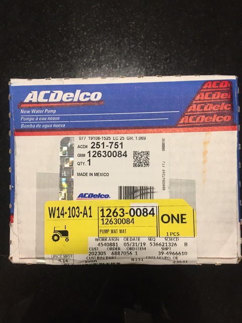 GM Oem-engine Water Pump 12630084 for sale online | eBay