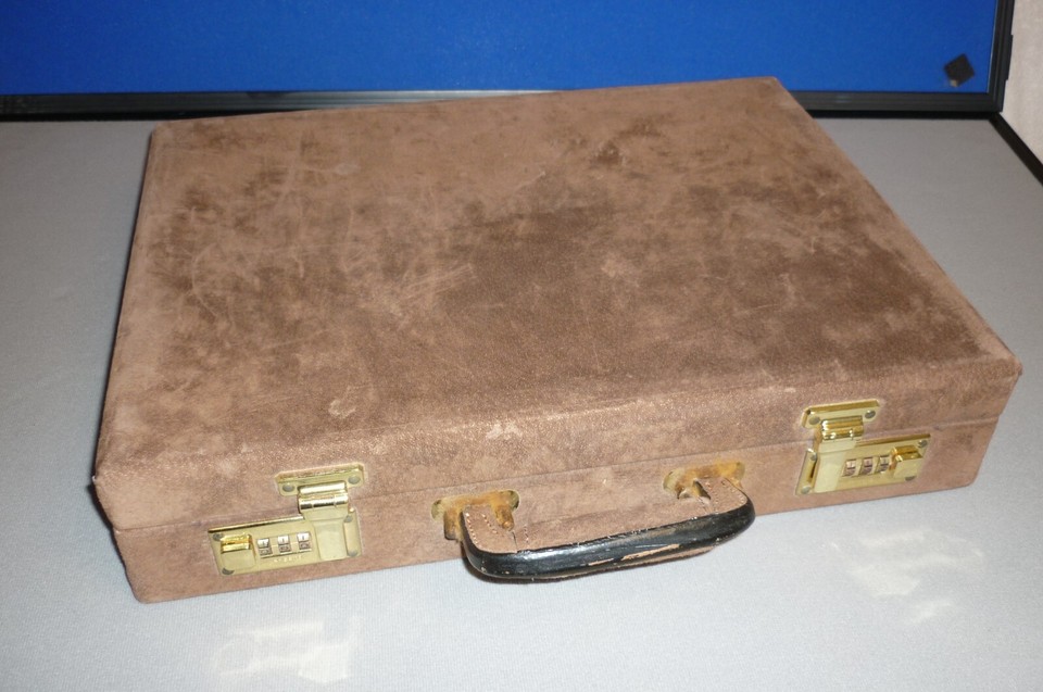 Vintage STYLITE SUEDE Briefcase Combination Lock Attaché CASE | eBay