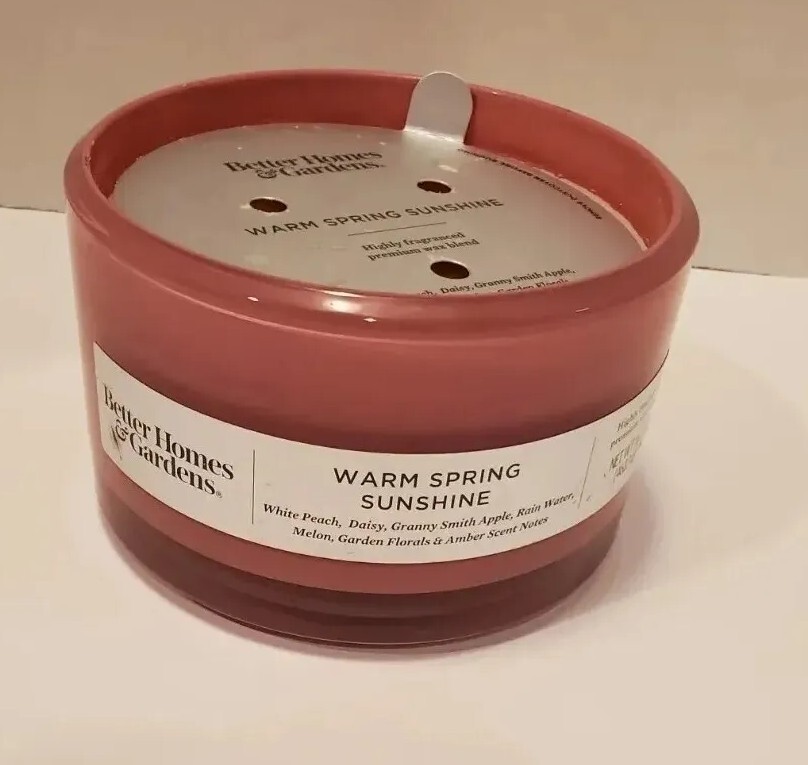Better Homes & Gardens Warm Spring Sunshine Scent 3-Wick Glass Dish ...