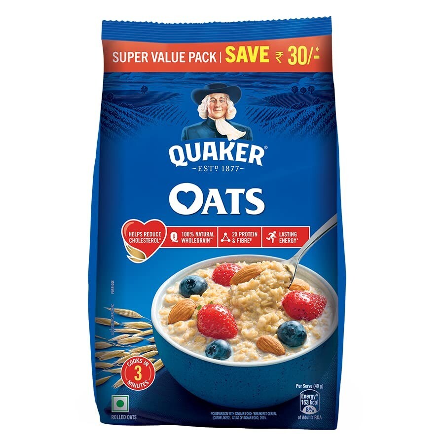 Oats 2 kg, Rolled Oats, 100% Natural Wholegrain, Nutritious Breakfast ...