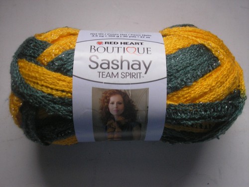 Red Heart Boutique Sashay Team Spirit Ribbon Yarn Green / Gold or Blue ...
