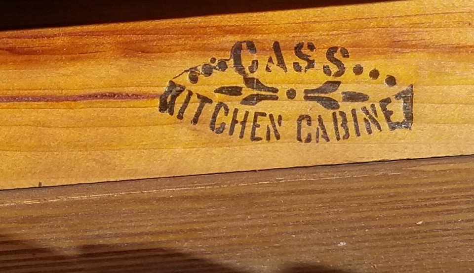 Antique CASS Wood Hoosier Doll Cabinet Cupboard Sellers W / Metal Flour ...