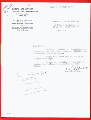 EI13-L.TAPUSCRITE-SIGNÉE-SUZANNE ARNOUX-[CONTRESIGNÉE PAR FRANÇOIS ...