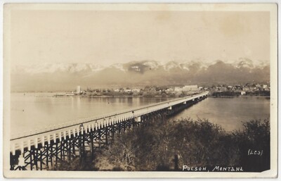 1932 Polson, Montana - REAL PHOTO Town, Bridge, Waterfront - Vintage ...