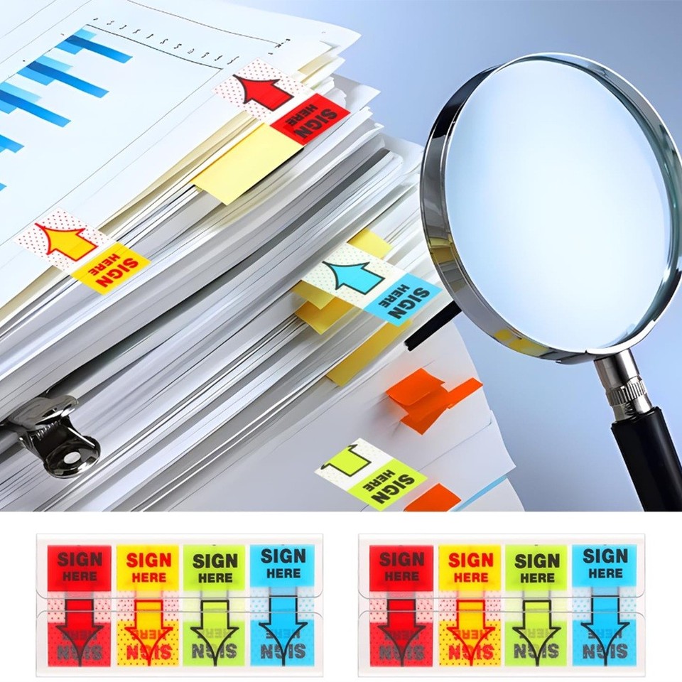 500pcs Sign Here Stickers,Labels Stickers Adhesive Sign Here Tabs Sign ...