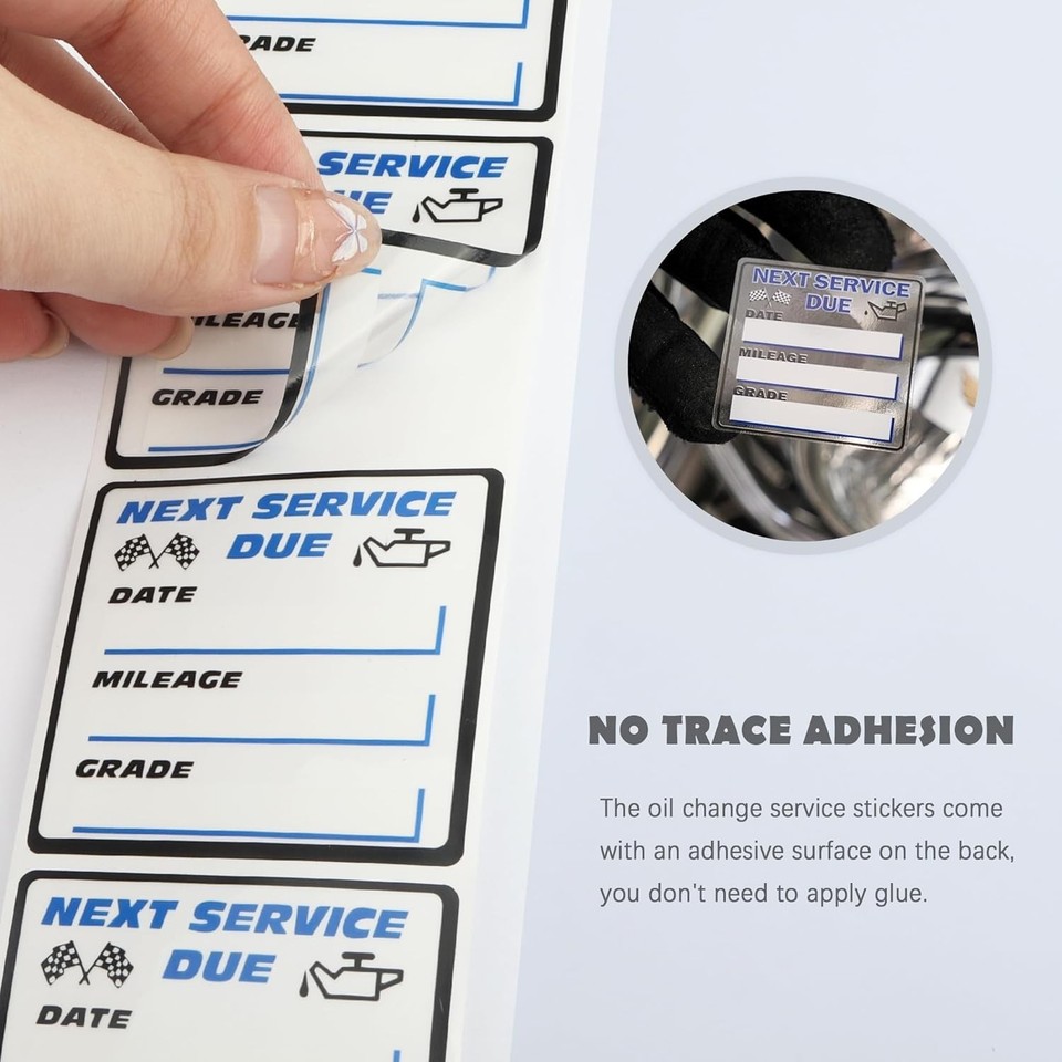300PCS Car Oil Change Stickers for Windshield, Next Service Due Sticker ...