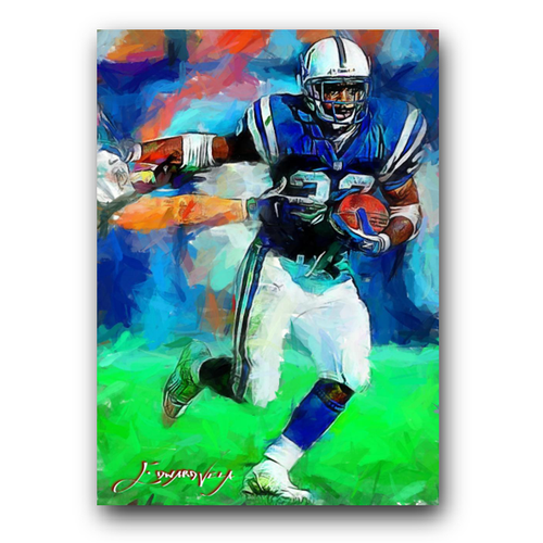 Edgerrin James Art Card Limited 25/50 Edward Vela Signed (Indianapolis ...