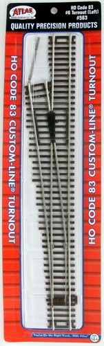 HO Scale Atlas 563 Code 83 #6 Left Hand Turnout | eBay
