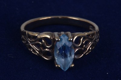 UTC STERLING SILVER BLUE CRYSTAL SWIRL DESIGN ON BAND RING SIZE 8 925 ...