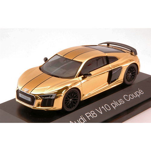 AUDI R8 V10 PLUS COUPE 2018 GOLD 1:43 Herpa Auto Stradali Die Cast ...