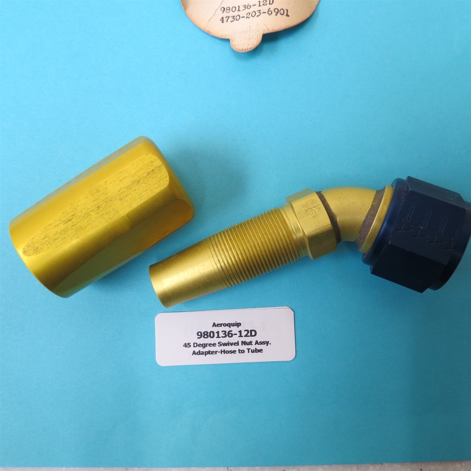 3/4” Eaton Aeroquip 980136-12D Swivel 45 Degree Elbow Hose Fitting ...