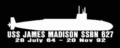 USS JAMES MADISON SSBN 627 Silhouette Decal U S Navy USN Military S001 ...