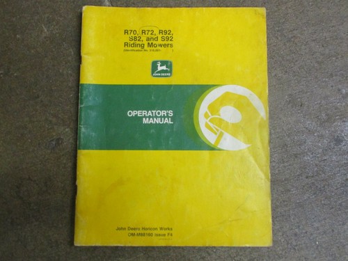 John Deere R70 R72 R92 S82 S92 R 70 72 92 S 82 Mower owners ...