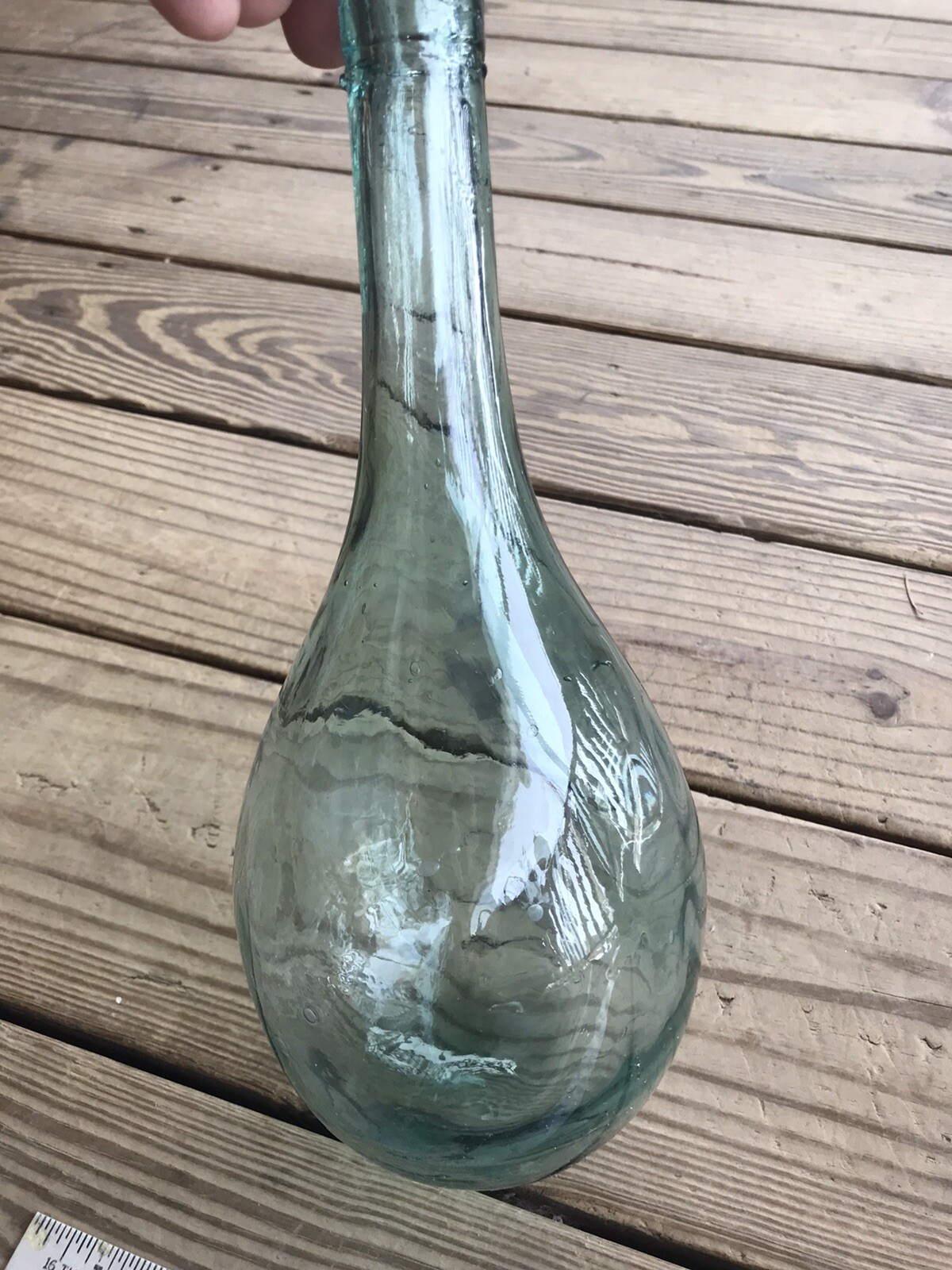 Unique Glass Ballast Torpedo Bottle Large Aqua Wine Whiskey Champagne ...