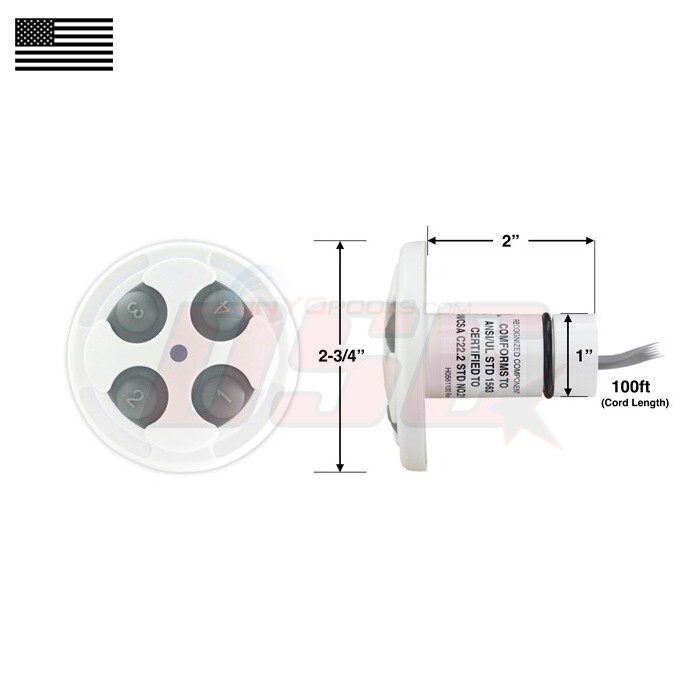 Aqualink RS 7441 Jandy/Zodiac 4 function white 4 button Spa Side Remote ...