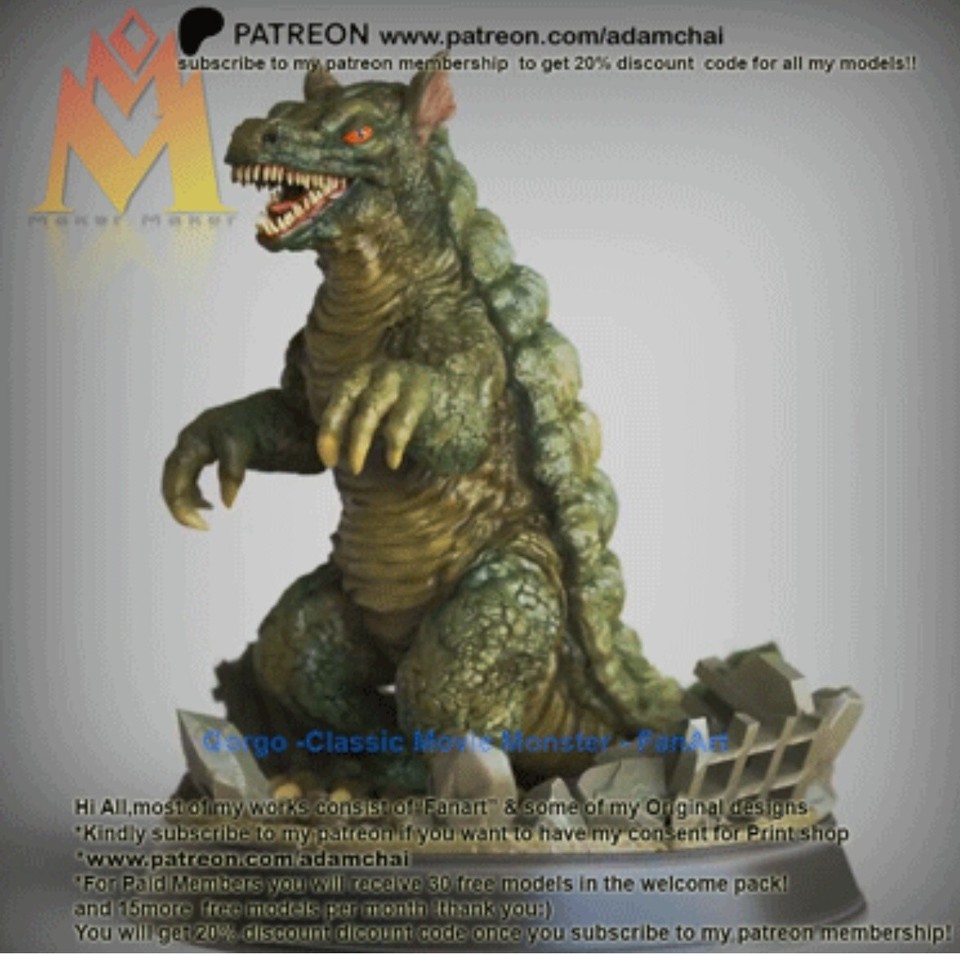Gorgo Kaiju Monsterverse Figure High Quality 12K Abs Resin 3D Printed ...