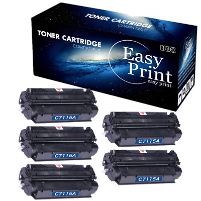 5PK Q7115A 7115A Toner Cartridge Laser Jet 1000 1200N 3330 MFP Printer ...