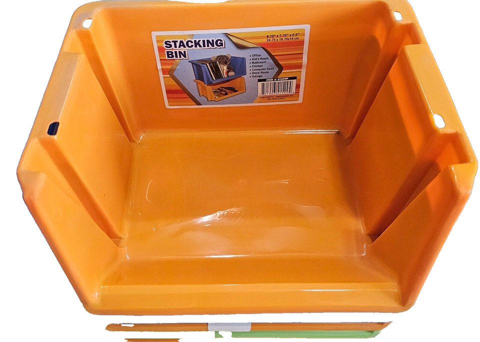 Lot of 20X Plastic Stacking Bin Assorted Colors 9.75X7.75X5.5 | eBay