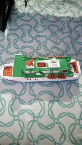 Vintage BRUDER Plastic Toy Boat With 4 Mini Trucks - Made in West ...