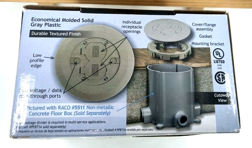 Raco Low Profile Floor Box Cover 6299 for Use with #5511 Poured ...