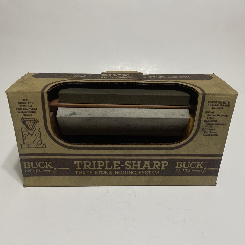 Buck Knives Triple Sharp Whetstone, Coarse, Medium, Fine Arkansas Oil ...