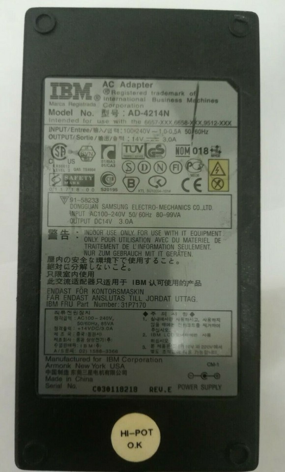 Power Charger Monitor IBM Ad-4214n 31p7170 14v 3.0a LCD Screen Adapter ...