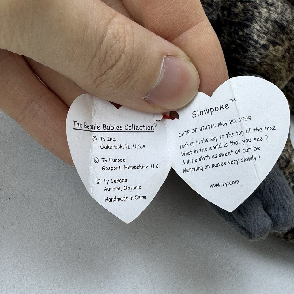 Ty Sloth Stuffed Animal Slowpoke The Two Toed Sloth Beanie Baby Plush 5 ...