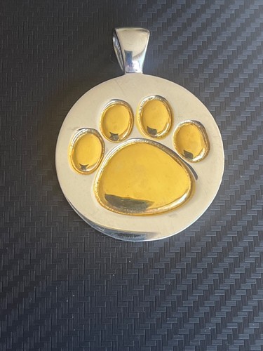Paw print pendant, sterling with 18k gold overlay by Lisa Welch Designs ...